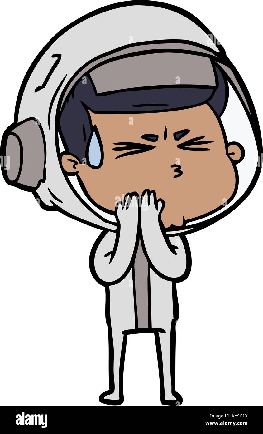 cartoon stressed astronaut Stock Vector Image & Art - Alamy