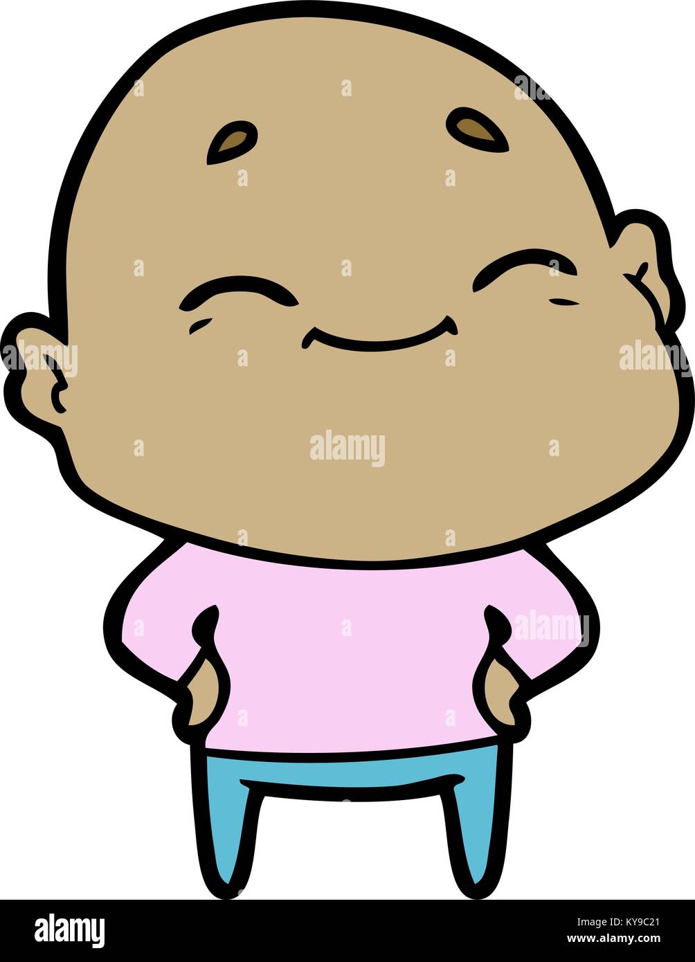 cartoon happy bald man Stock Vector Image & Art - Alamy