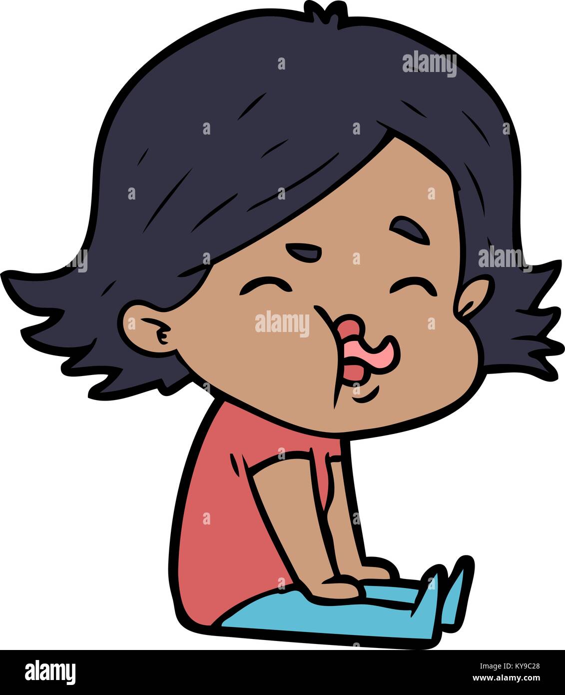 cartoon girl pulling face Stock Vector Image & Art - Alamy