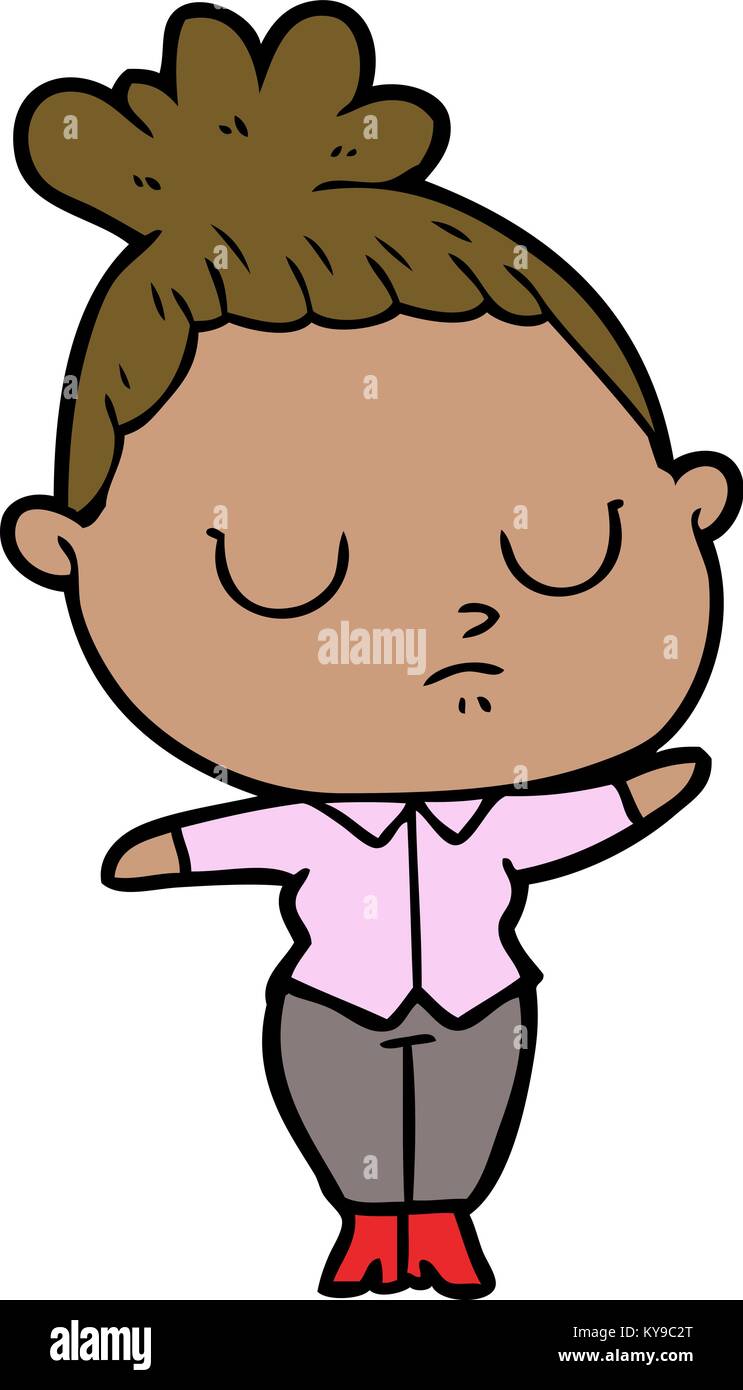 cartoon calm woman Stock Vector Image & Art - Alamy