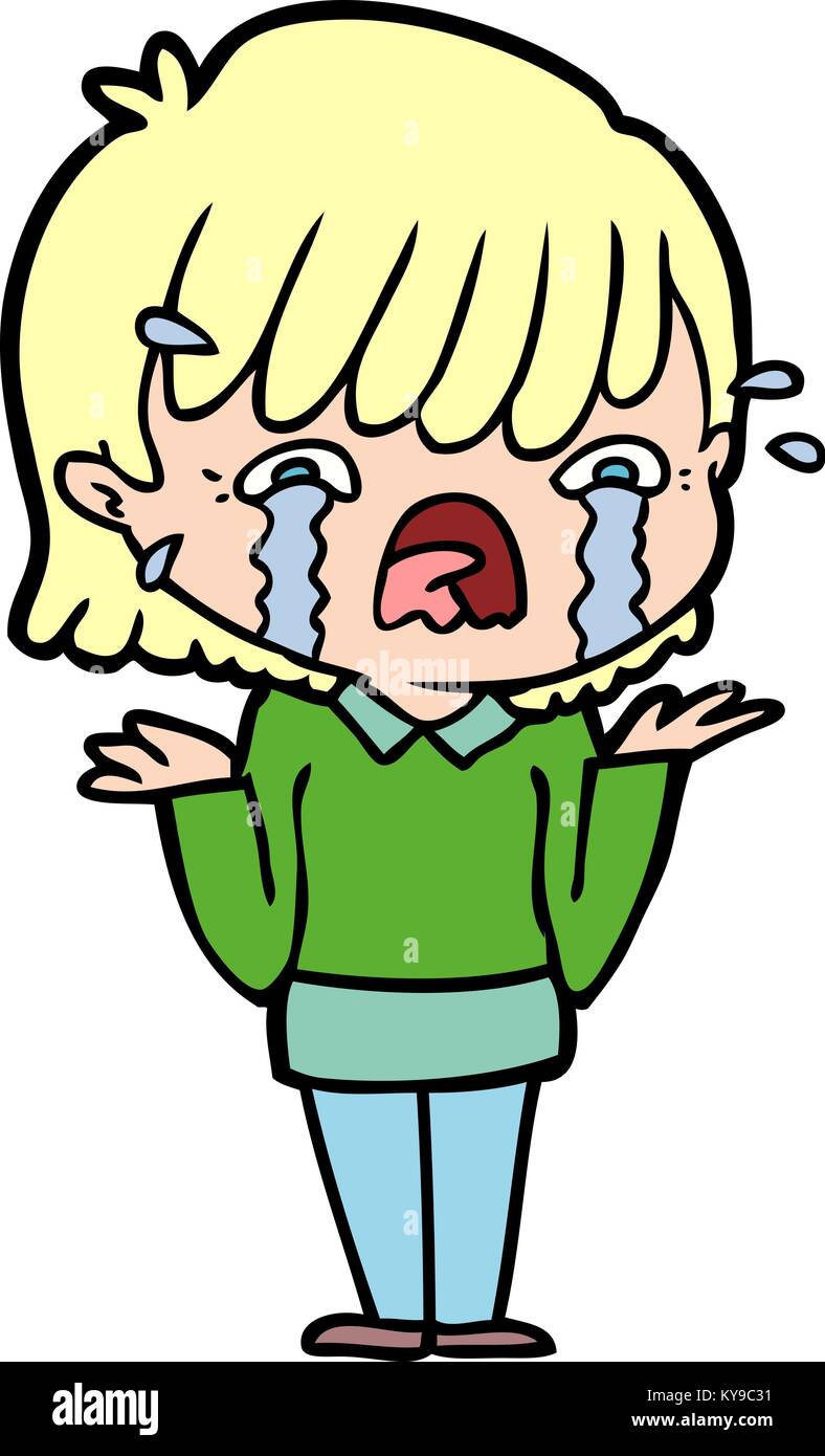 cartoon girl crying Stock Vector Image & Art - Alamy