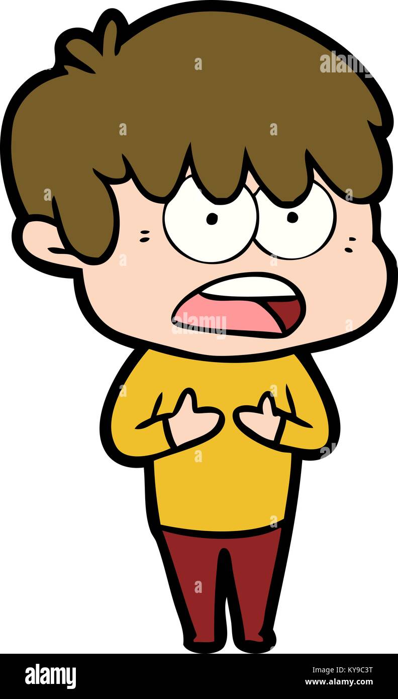 worried cartoon boy Stock Vector Image & Art - Alamy