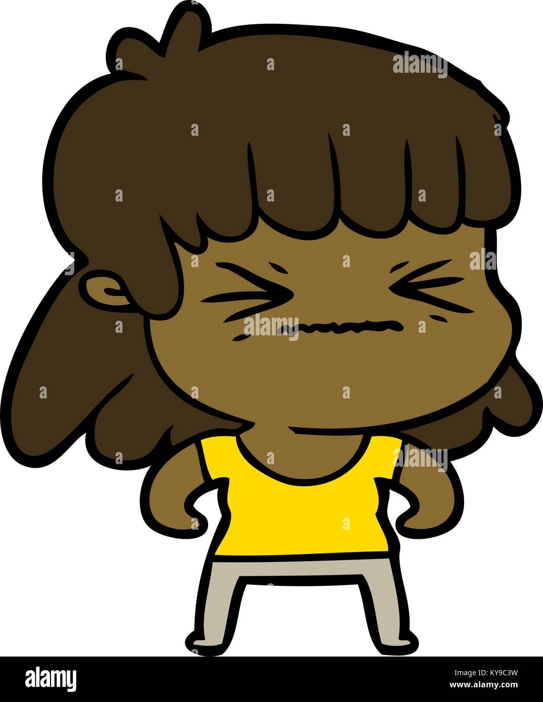 cartoon angry girl Stock Vector Image & Art - Alamy