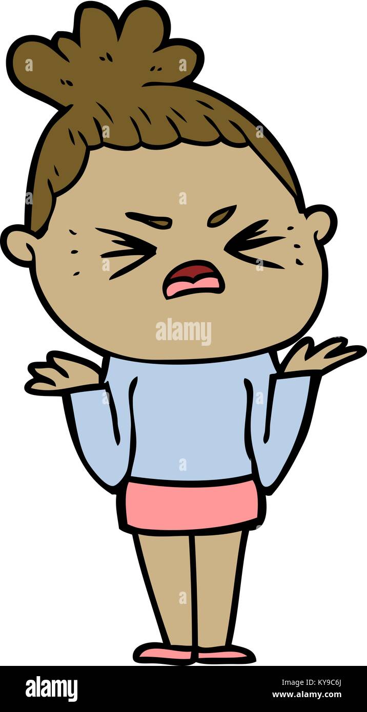 cartoon angry woman Stock Vector Image & Art - Alamy