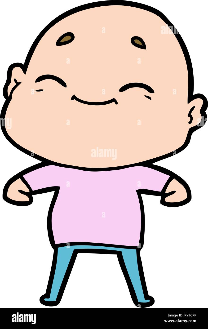 happy cartoon bald man Stock Vector Image & Art - Alamy