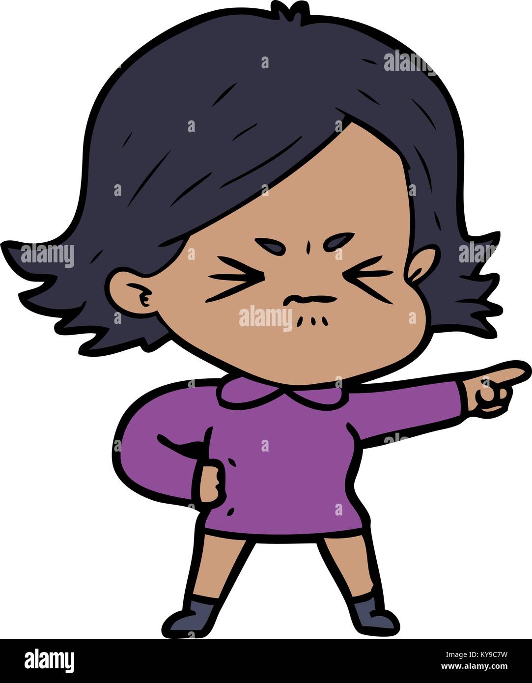 cartoon angry woman Stock Vector Image & Art - Alamy