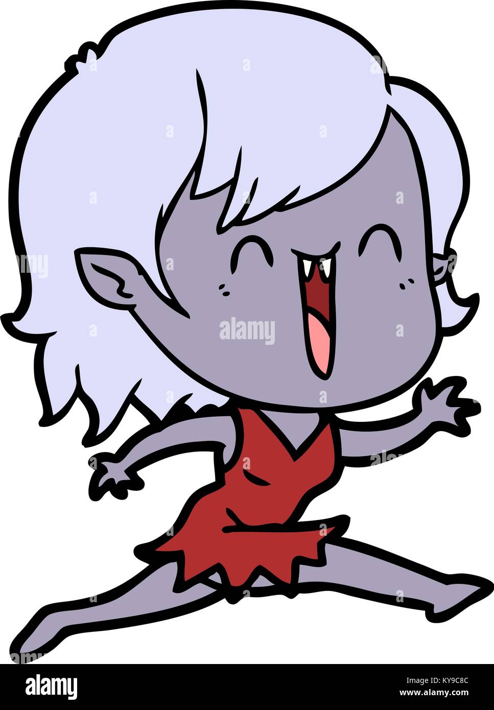 cute cartoon happy vampire girl Stock Vector Image & Art - Alamy