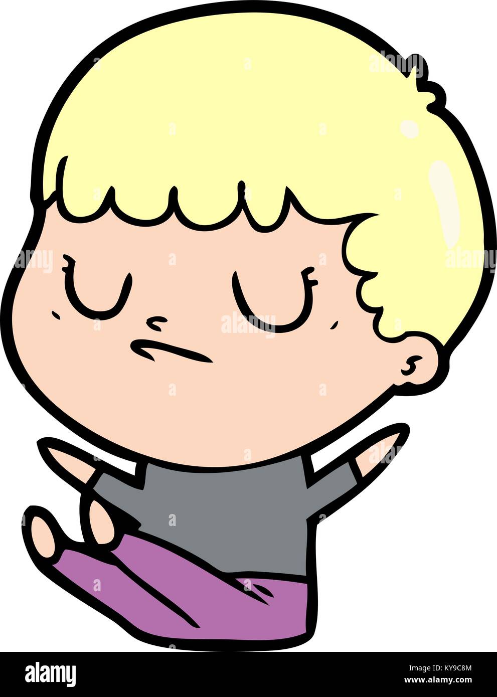 cartoon grumpy boy Stock Vector Image & Art - Alamy