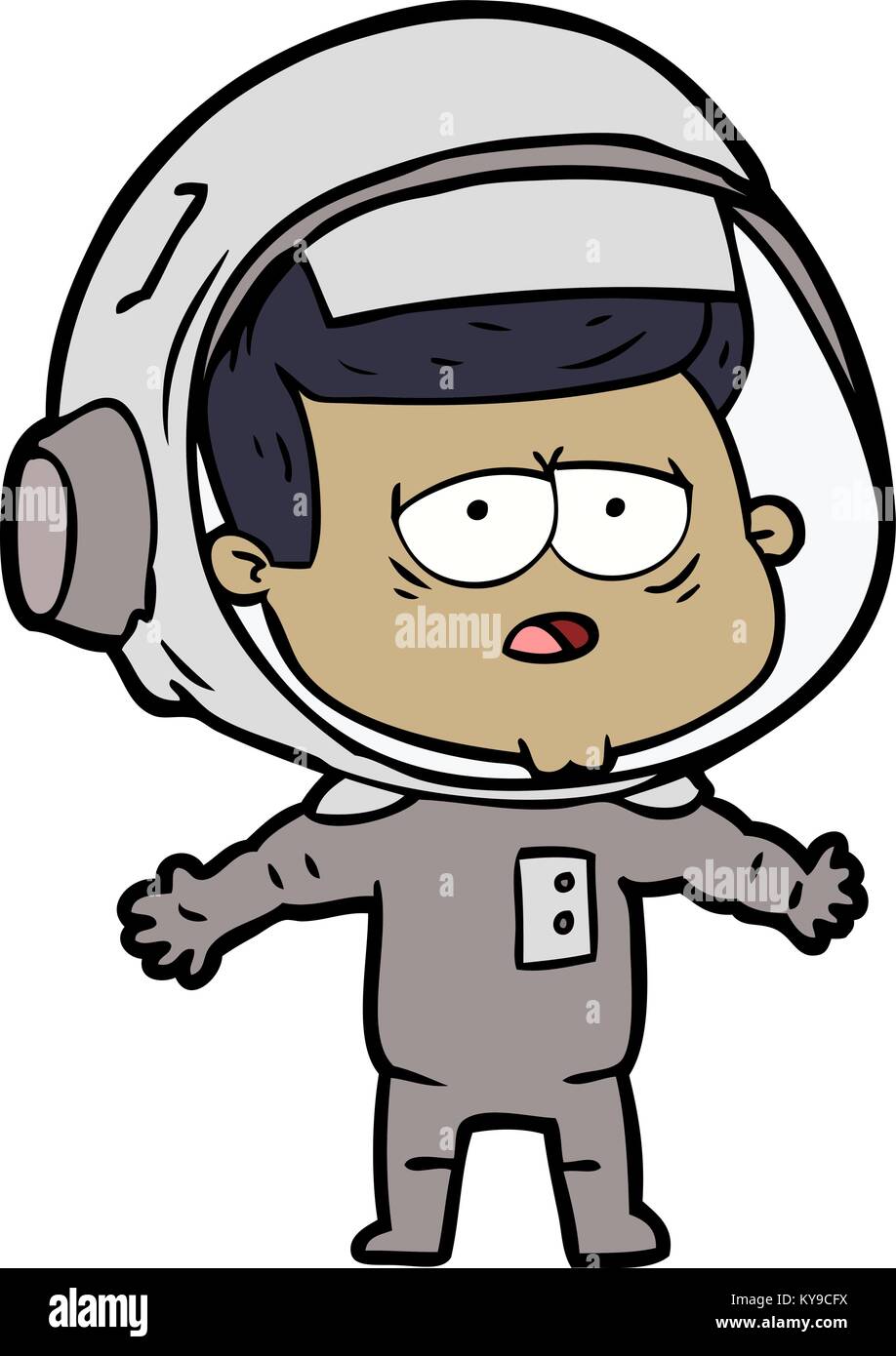 cartoon tired astronaut Stock Vector Image & Art - Alamy