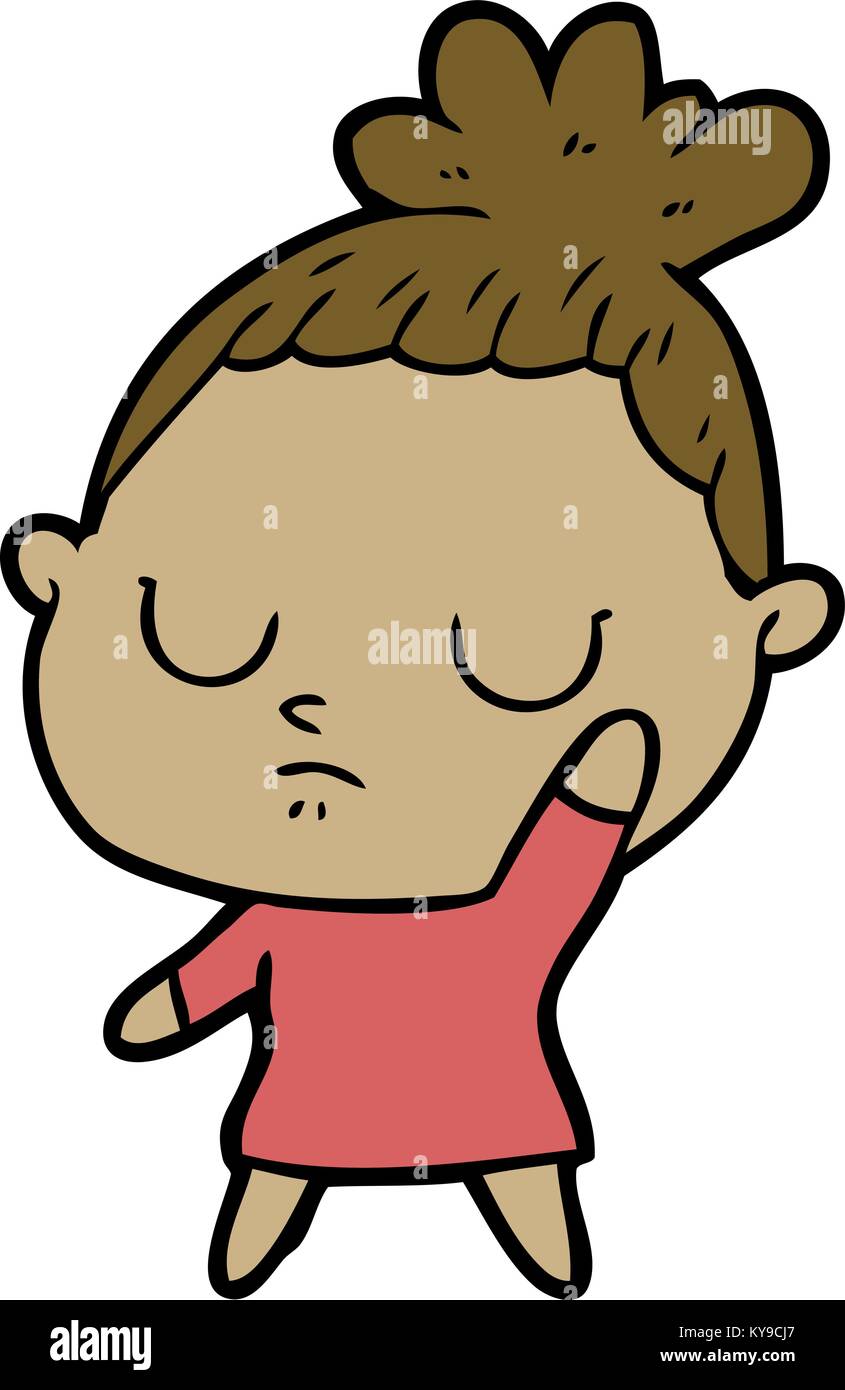 cartoon calm woman Stock Vector Image & Art - Alamy