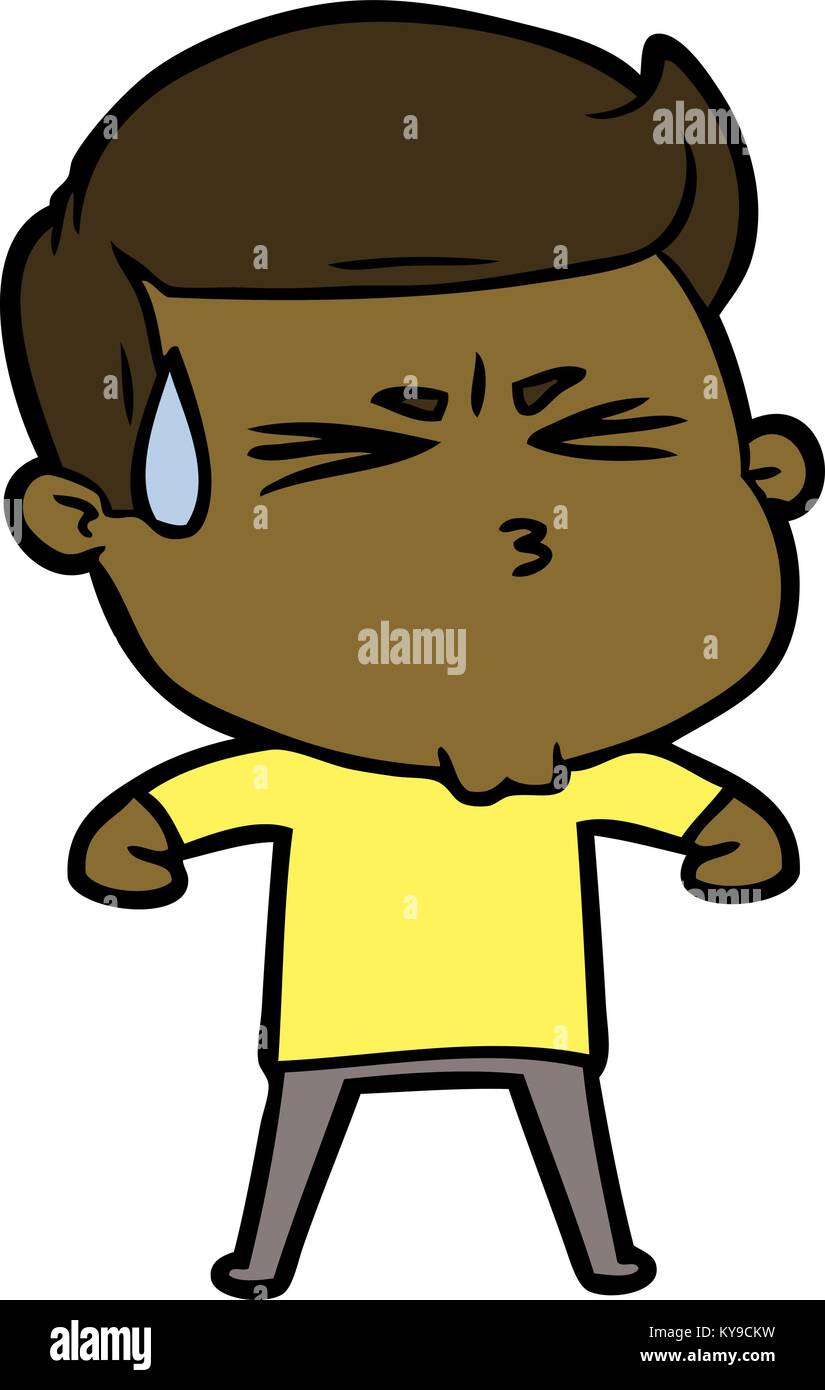 cartoon man sweating Stock Vector Image & Art - Alamy