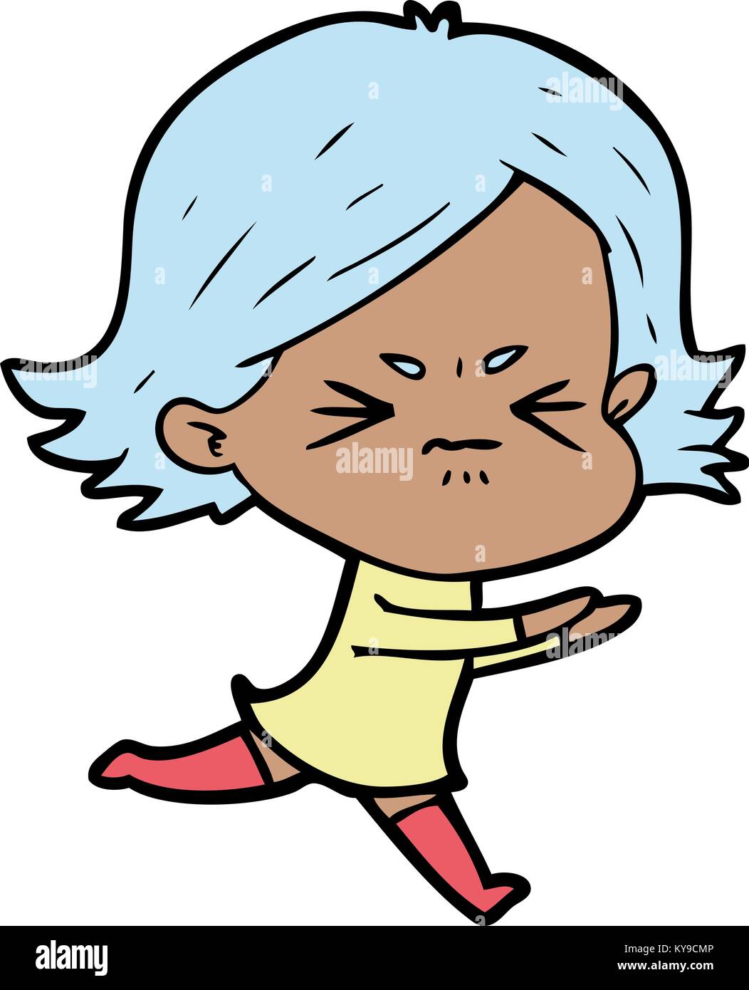 cartoon angry girl Stock Vector Image & Art - Alamy