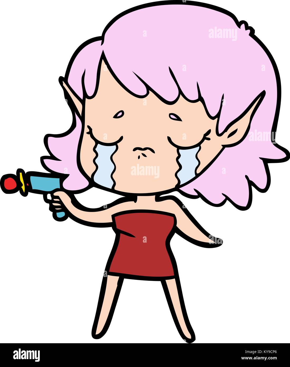 cartoon crying elf girl Stock Vector Image & Art - Alamy