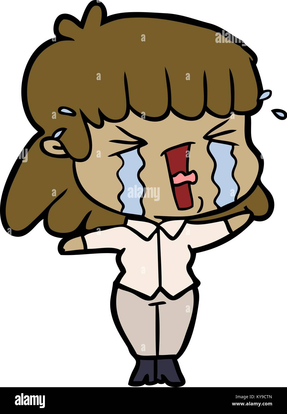 cartoon woman in tears Stock Vector Image & Art - Alamy