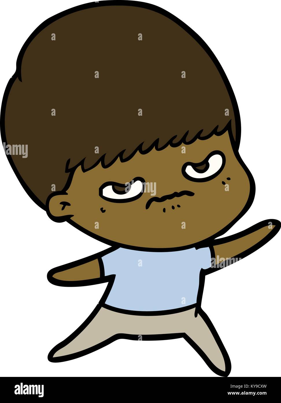 cartoon angry boy Stock Vector Image & Art - Alamy