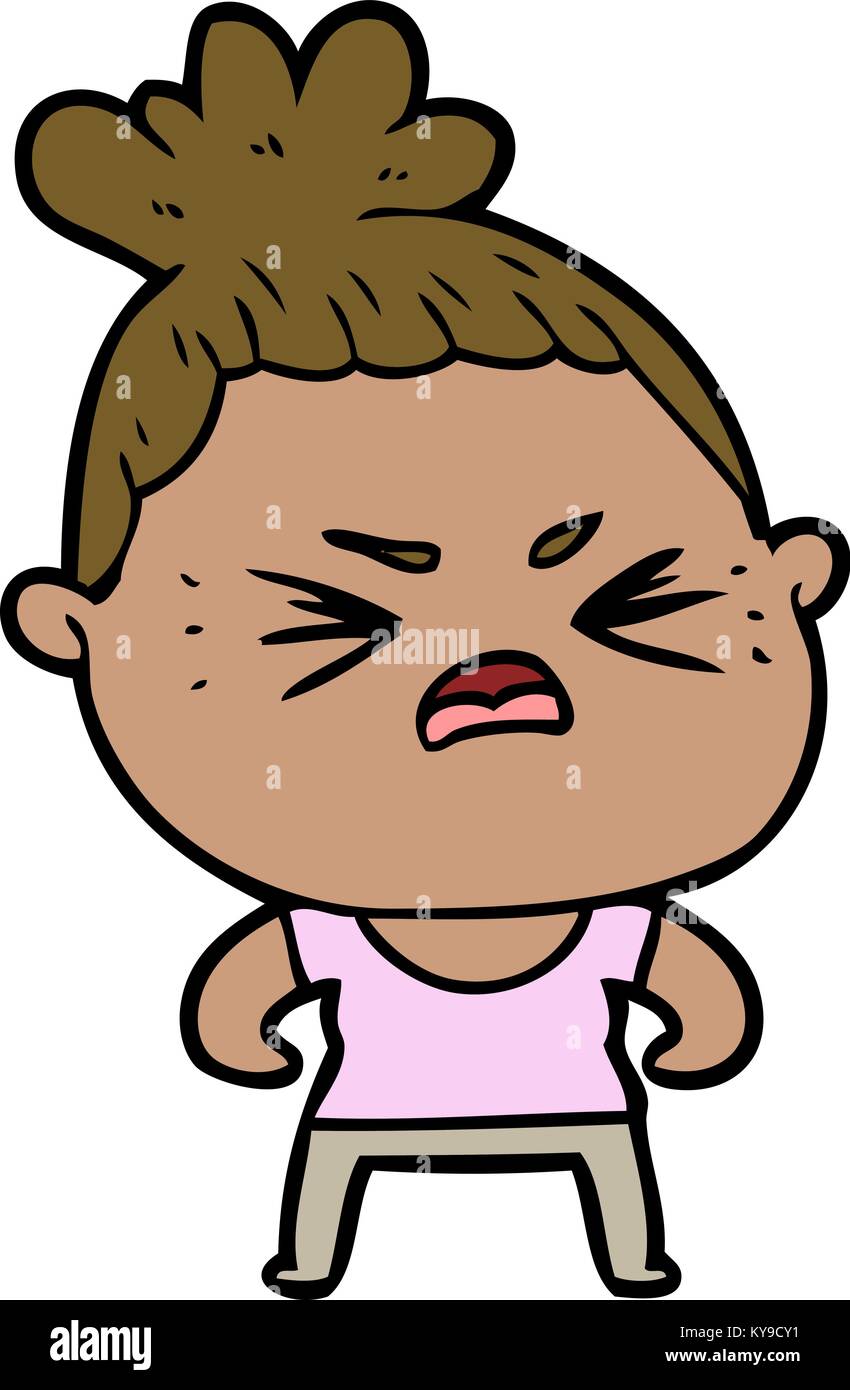 cartoon angry woman Stock Vector Image & Art - Alamy