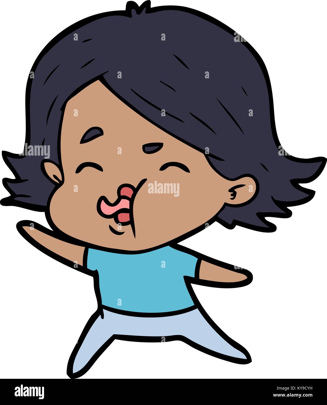 cartoon girl pulling face Stock Vector Image & Art - Alamy