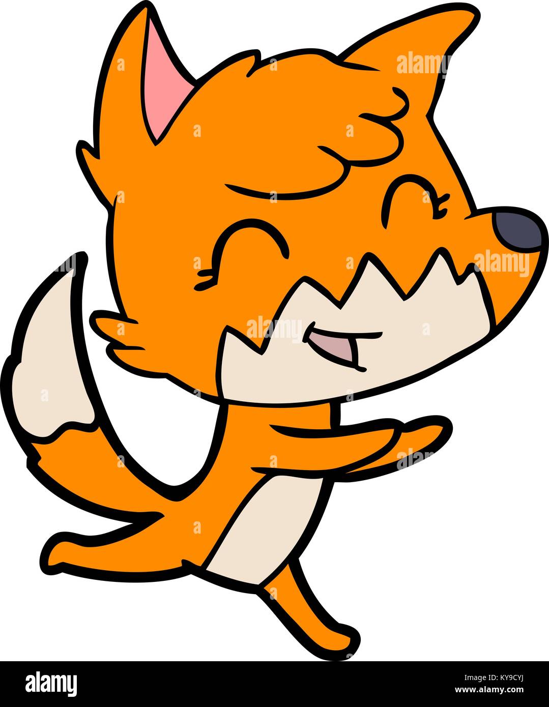 happy cartoon fox Stock Vector Image & Art - Alamy