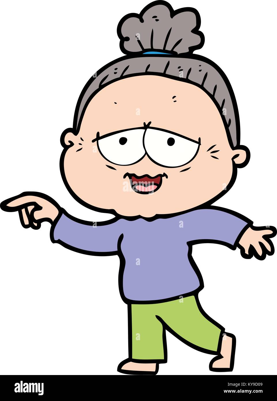 cartoon happy old lady Stock Vector Image & Art - Alamy