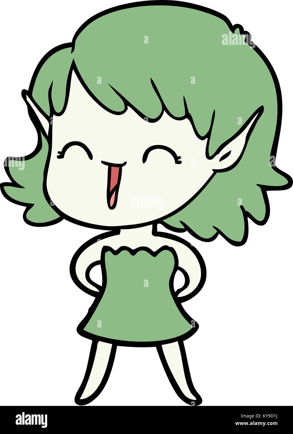 cartoon elf girl Stock Vector Image & Art - Alamy