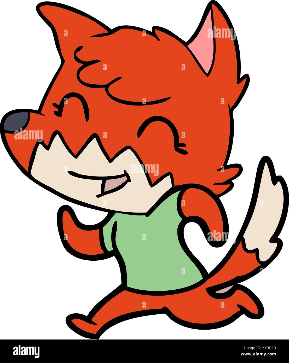 happy cartoon fox Stock Vector Image & Art - Alamy