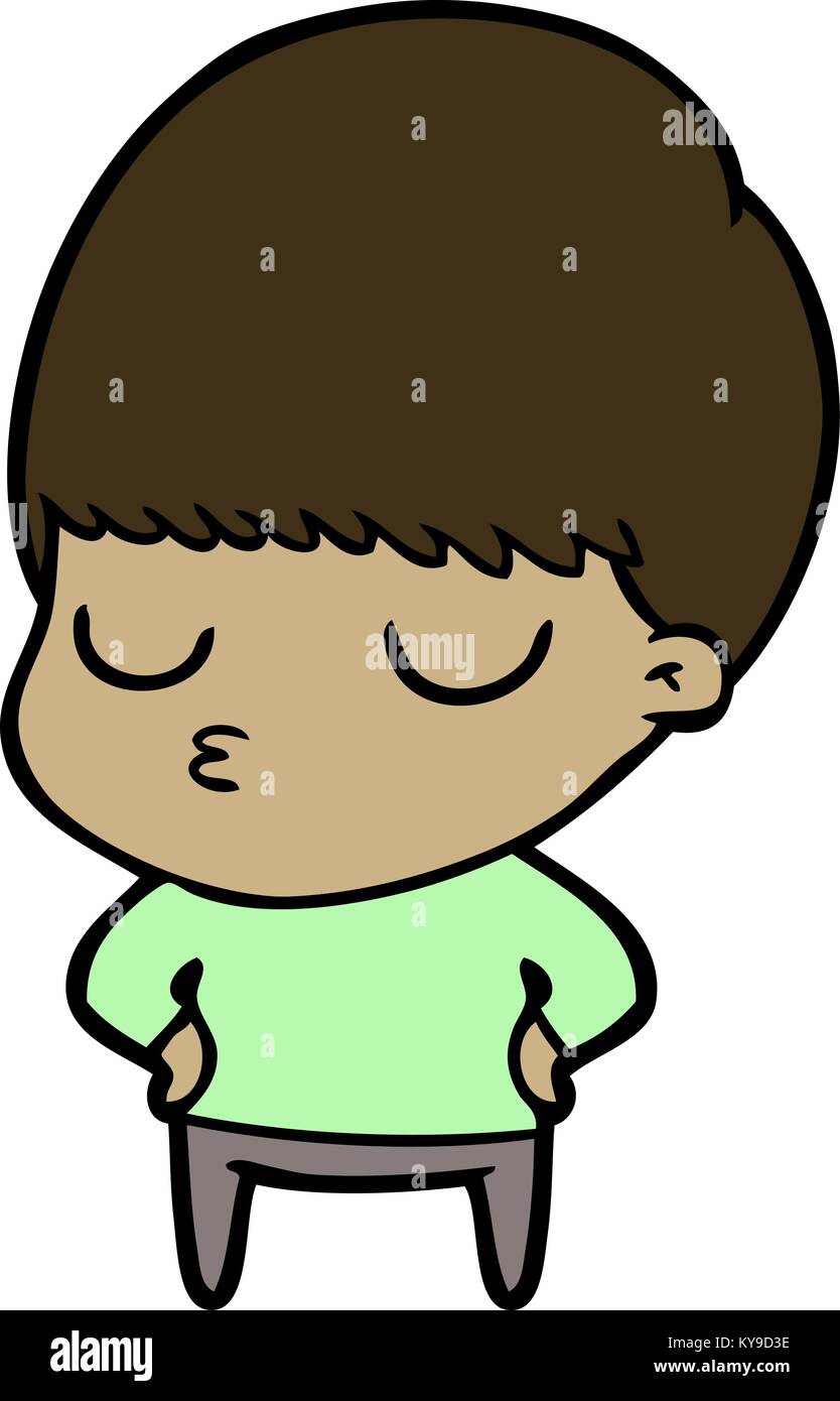 cartoon calm boy Stock Vector Image & Art - Alamy