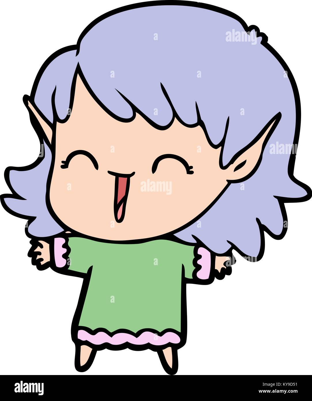 cartoon elf girl Stock Vector Image & Art - Alamy