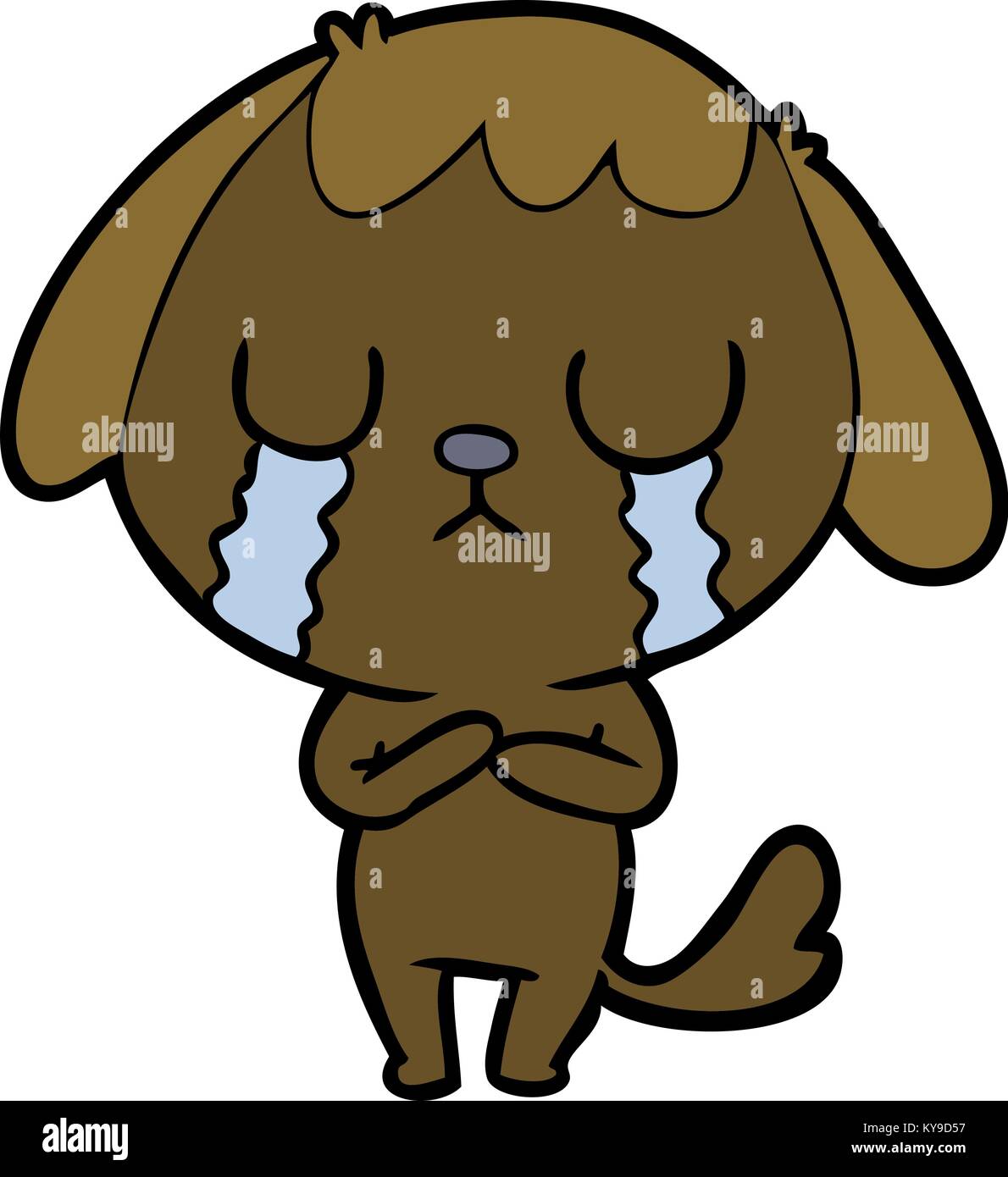 cute cartoon dog crying Stock Vector Image & Art - Alamy