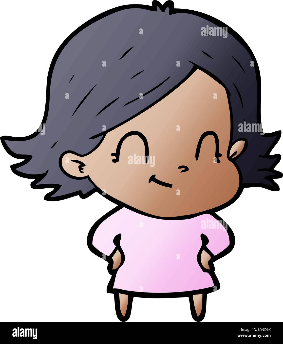 cartoon friendly girl Stock Vector Image & Art - Alamy