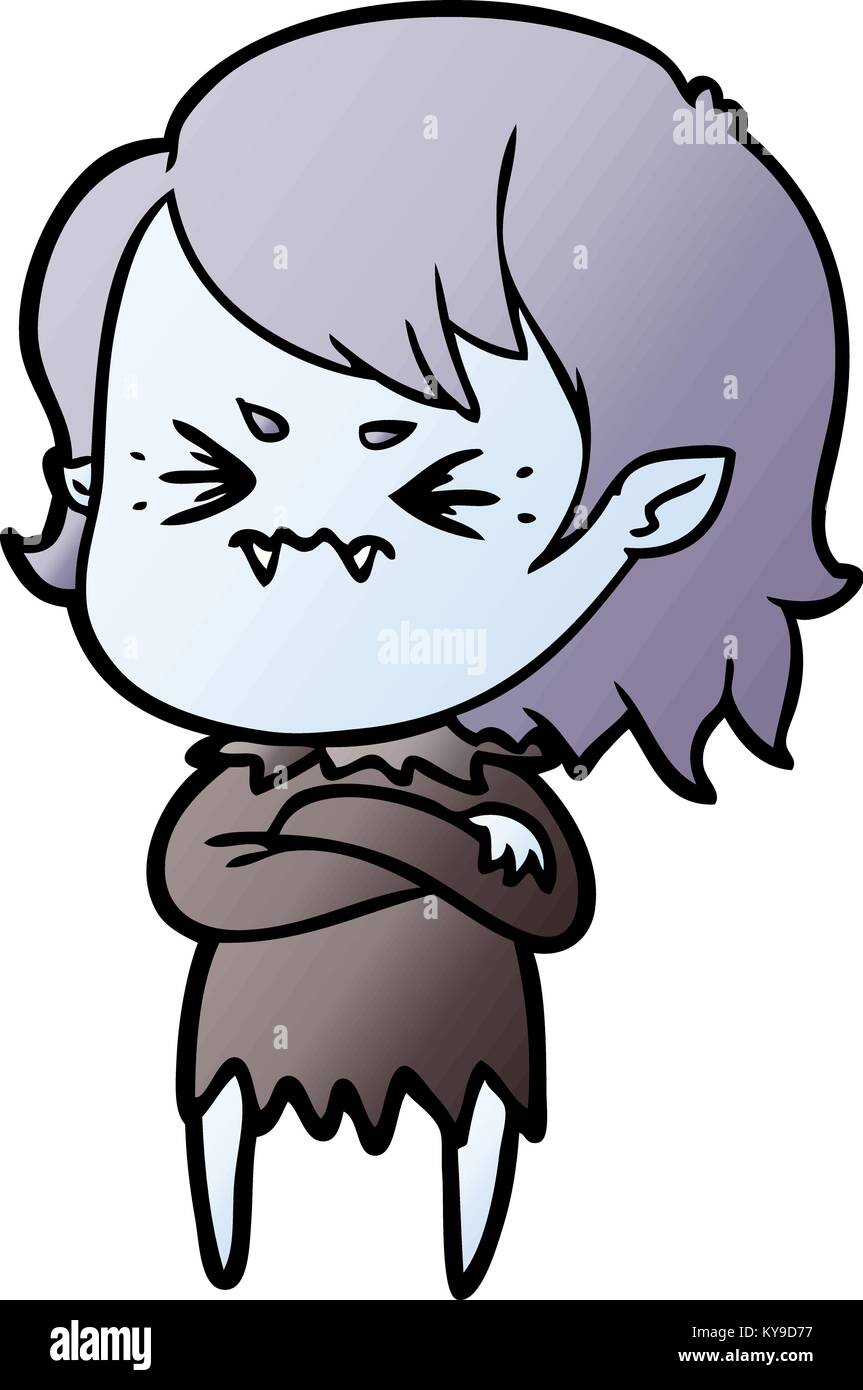 annoyed cartoon vampire girl Stock Vector Image & Art - Alamy