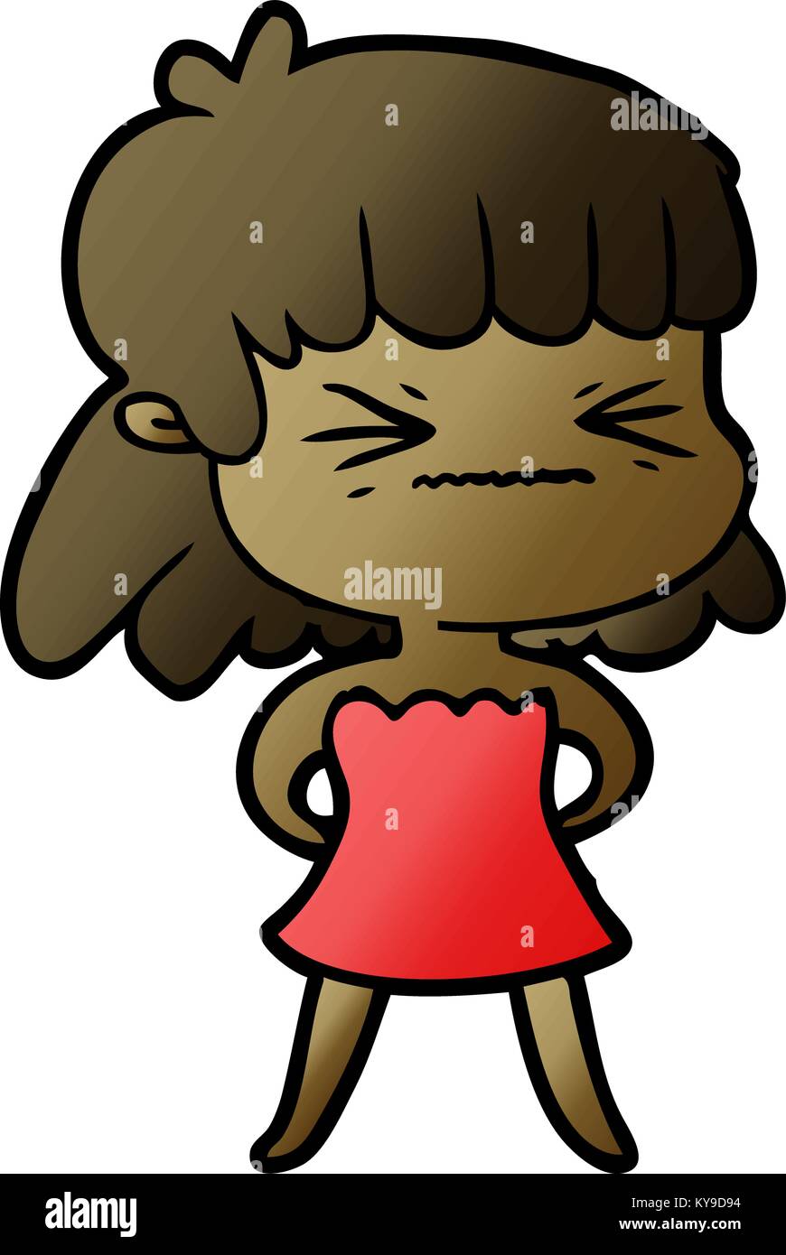 cartoon angry girl Stock Vector Image & Art - Alamy