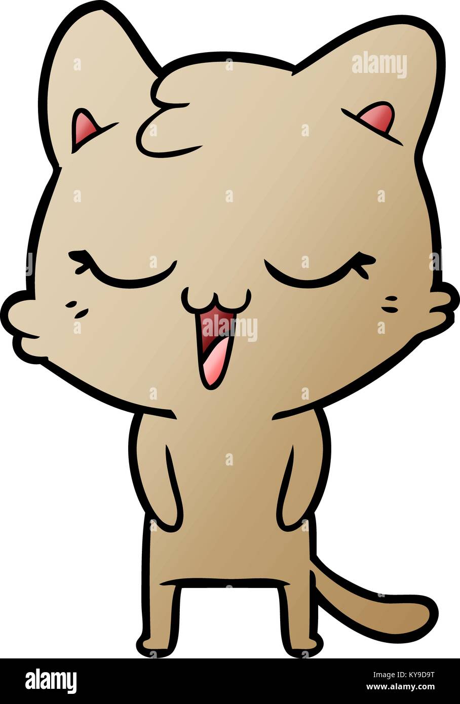 happy cartoon cat Stock Vector Image & Art - Alamy
