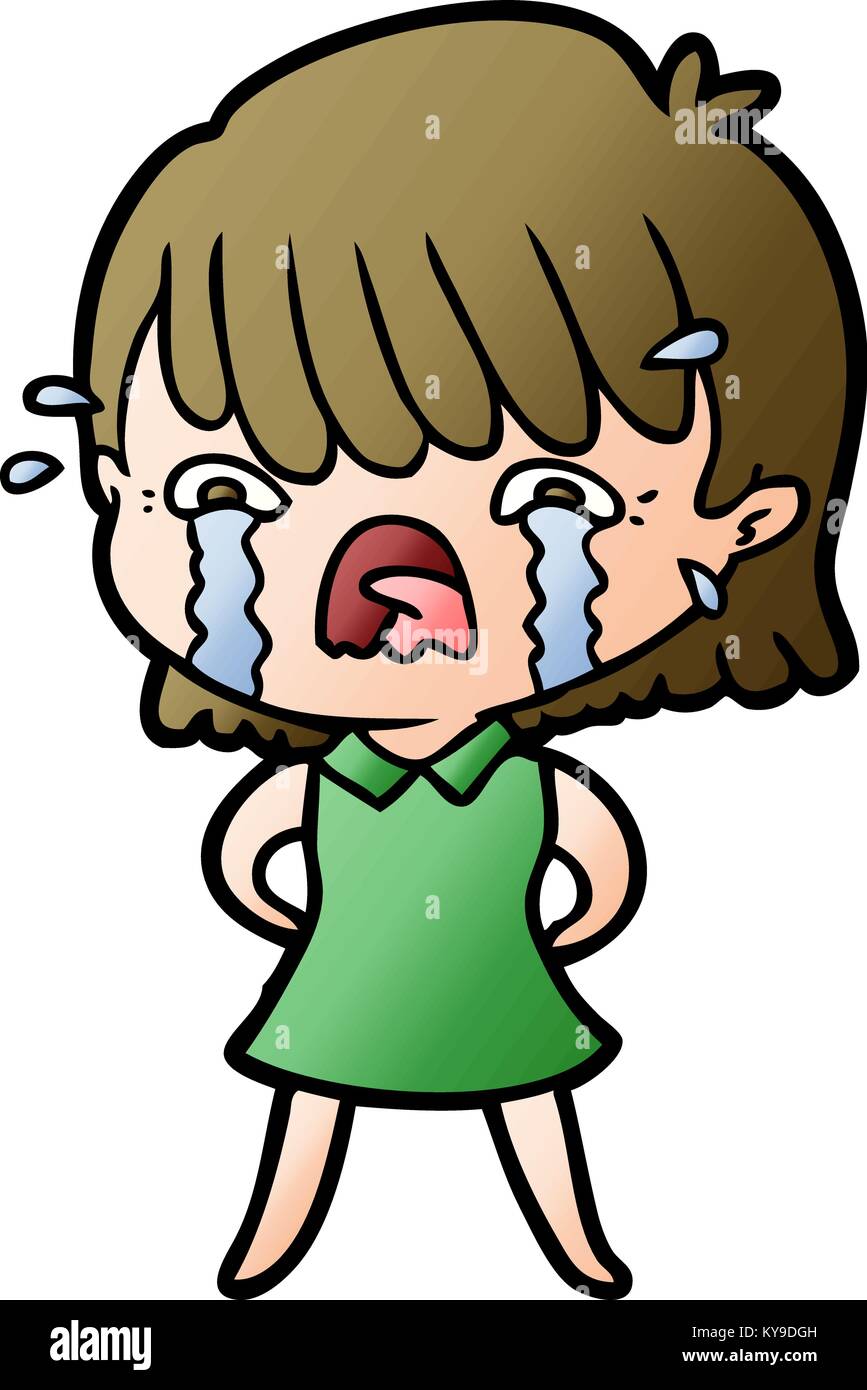 cartoon girl crying Stock Vector Image & Art - Alamy