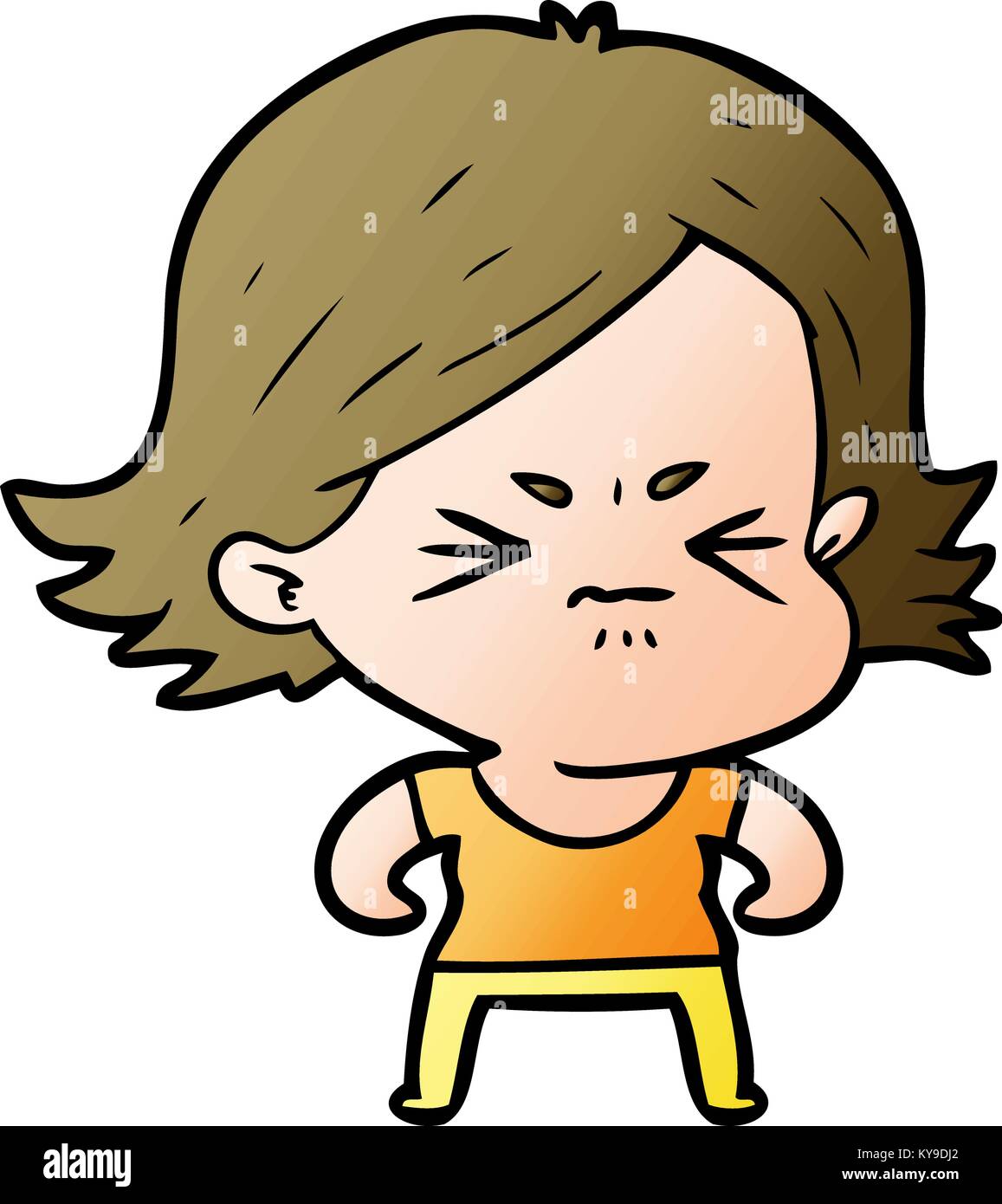 cartoon angry girl Stock Vector Image & Art - Alamy