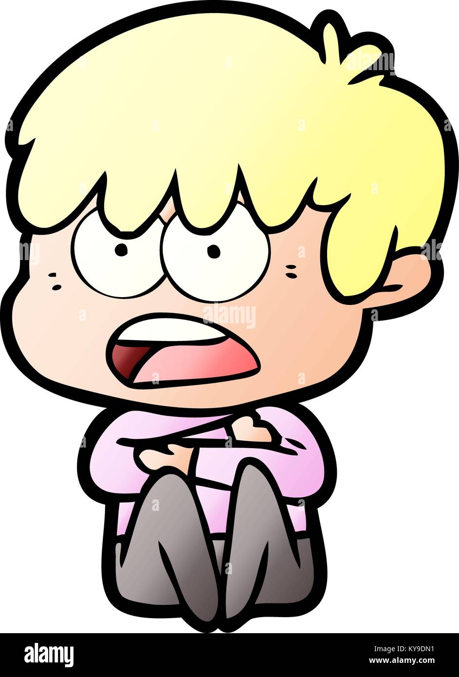 worried cartoon boy Stock Vector Image & Art - Alamy