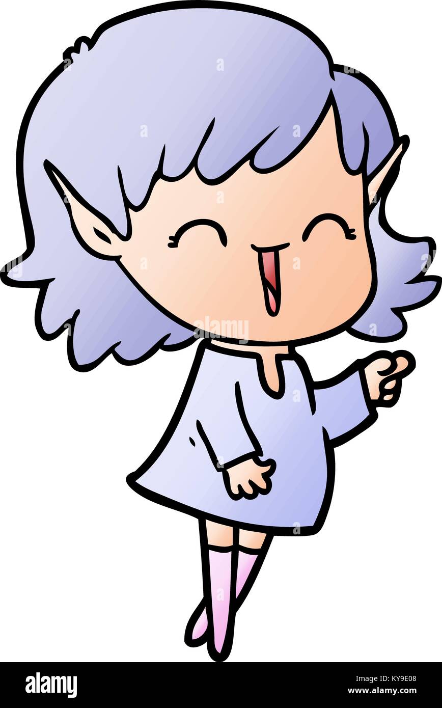 cartoon elf girl Stock Vector Image & Art - Alamy