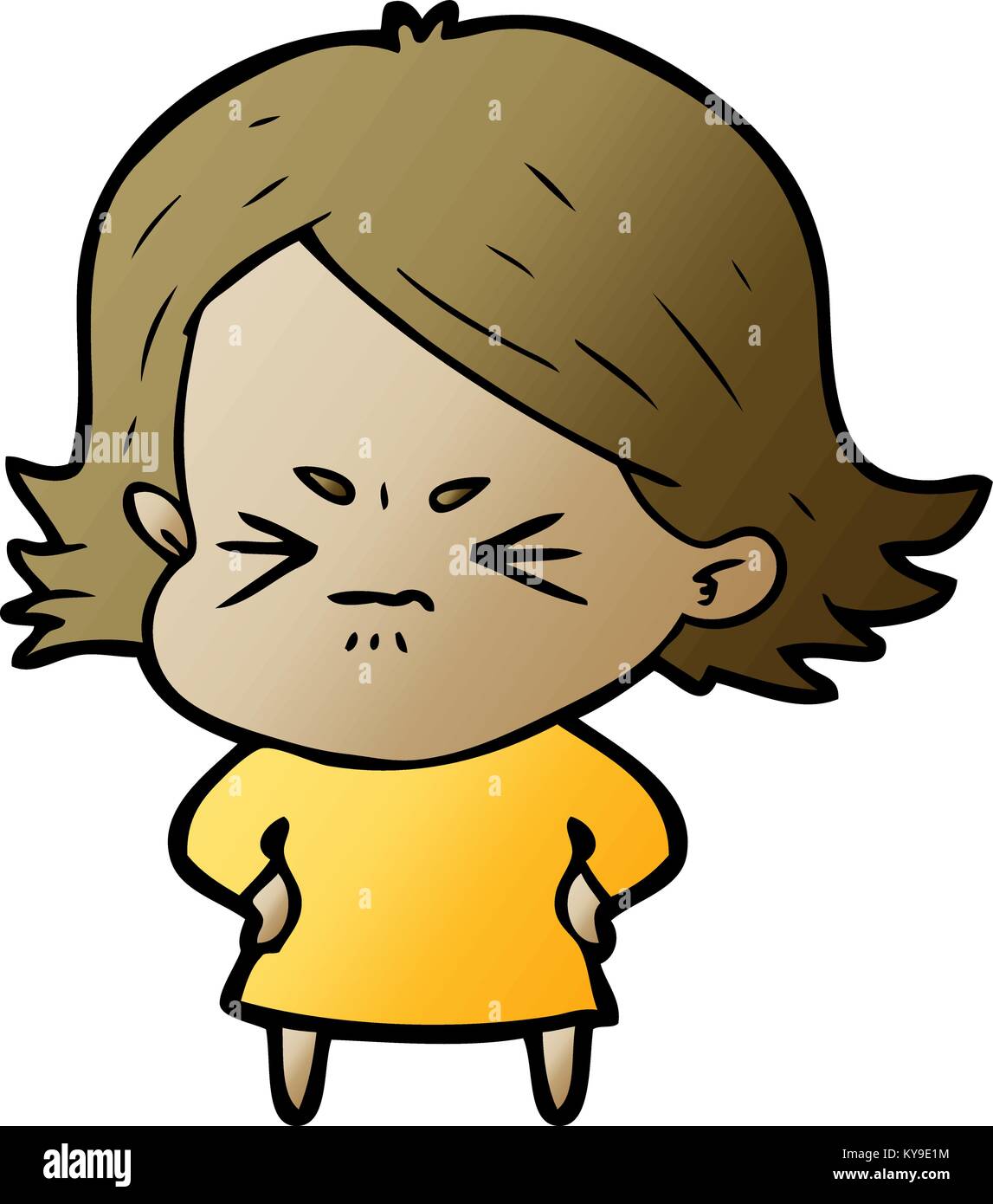 cartoon angry girl Stock Vector Image & Art - Alamy