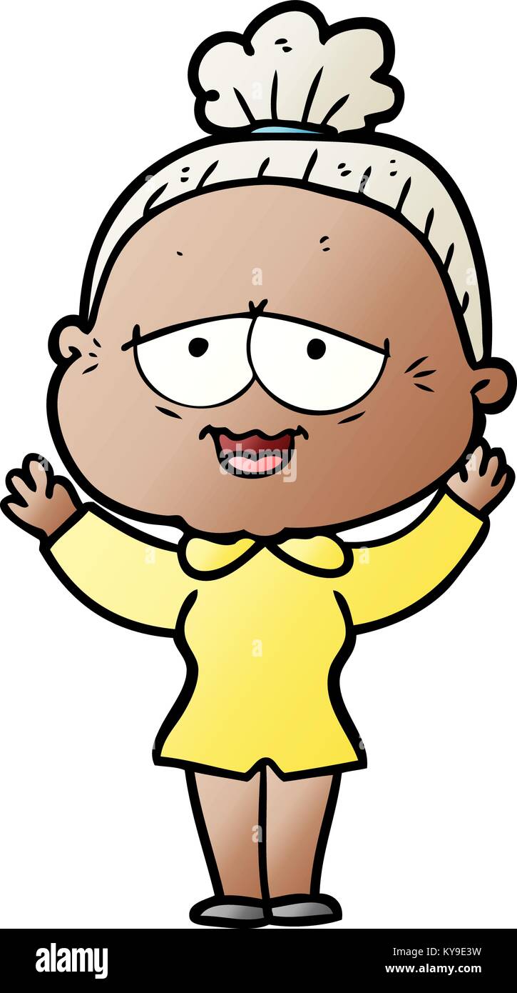 cartoon happy old lady Stock Vector Image & Art - Alamy