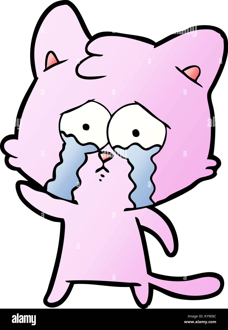 crying cartoon cat Stock Vector Image & Art - Alamy