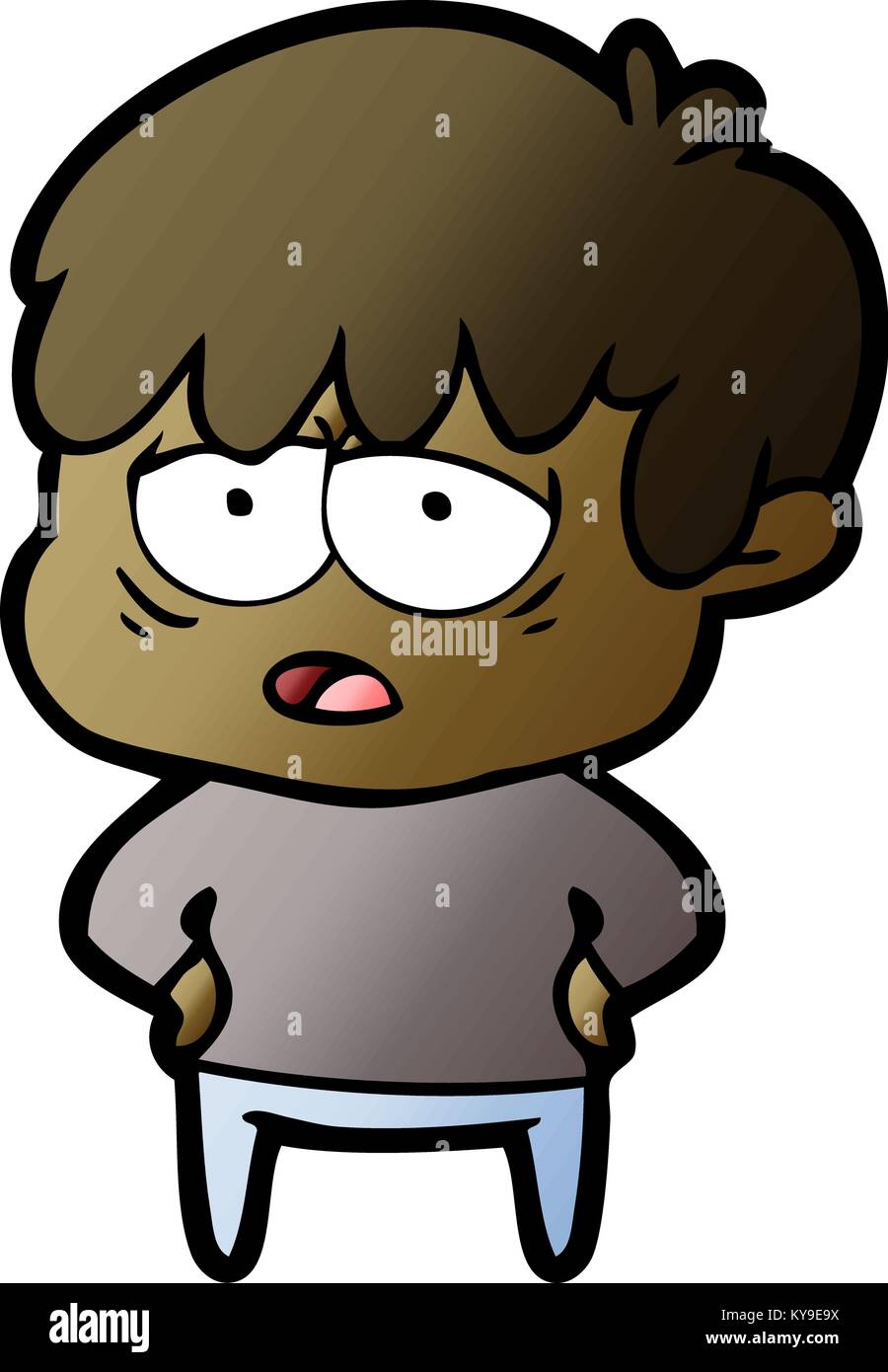 cartoon exhausted boy Stock Vector Image & Art - Alamy