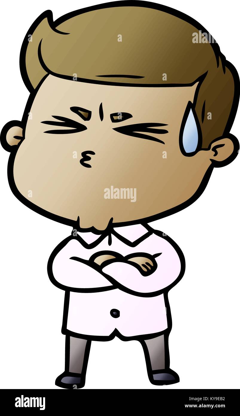 cartoon man sweating Stock Vector Image & Art - Alamy