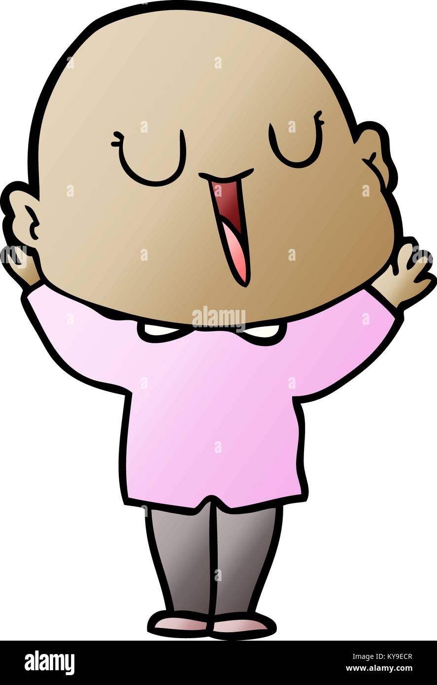happy cartoon bald man Stock Vector Image & Art - Alamy