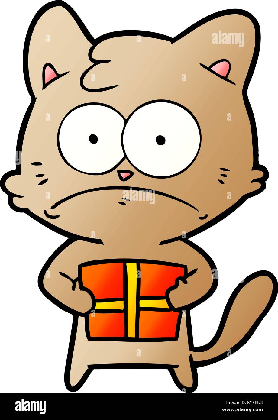 Cartoon cat kitten present Stock Vector Images - Alamy