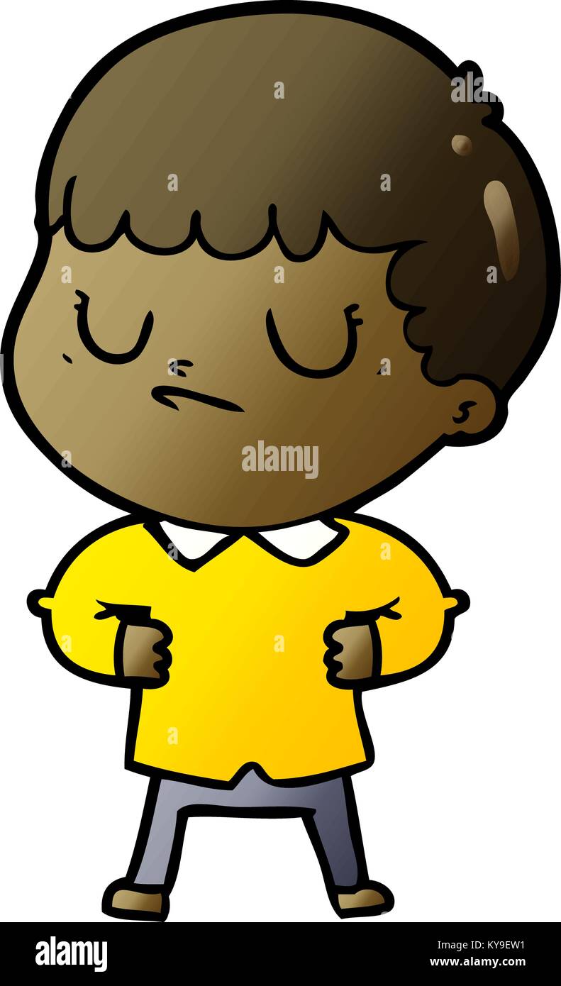 cartoon grumpy boy Stock Vector Image & Art - Alamy