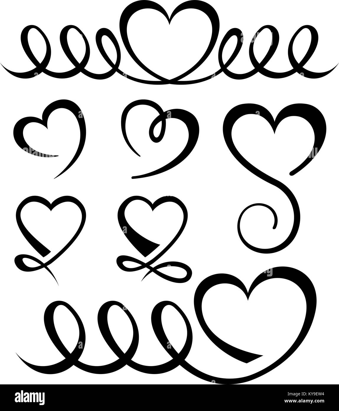 Valentines Day Hearts Icon Set Stock Vector Image And Art Alamy