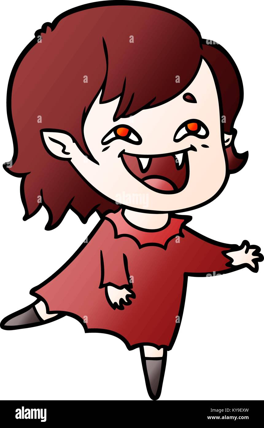 cartoon laughing vampire girl Stock Vector Image & Art - Alamy