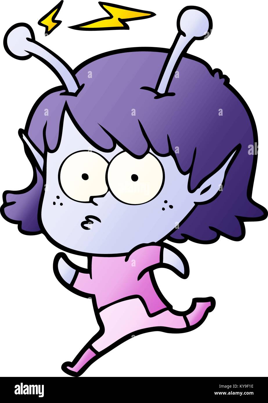 cartoon alien girl Stock Vector Image & Art - Alamy
