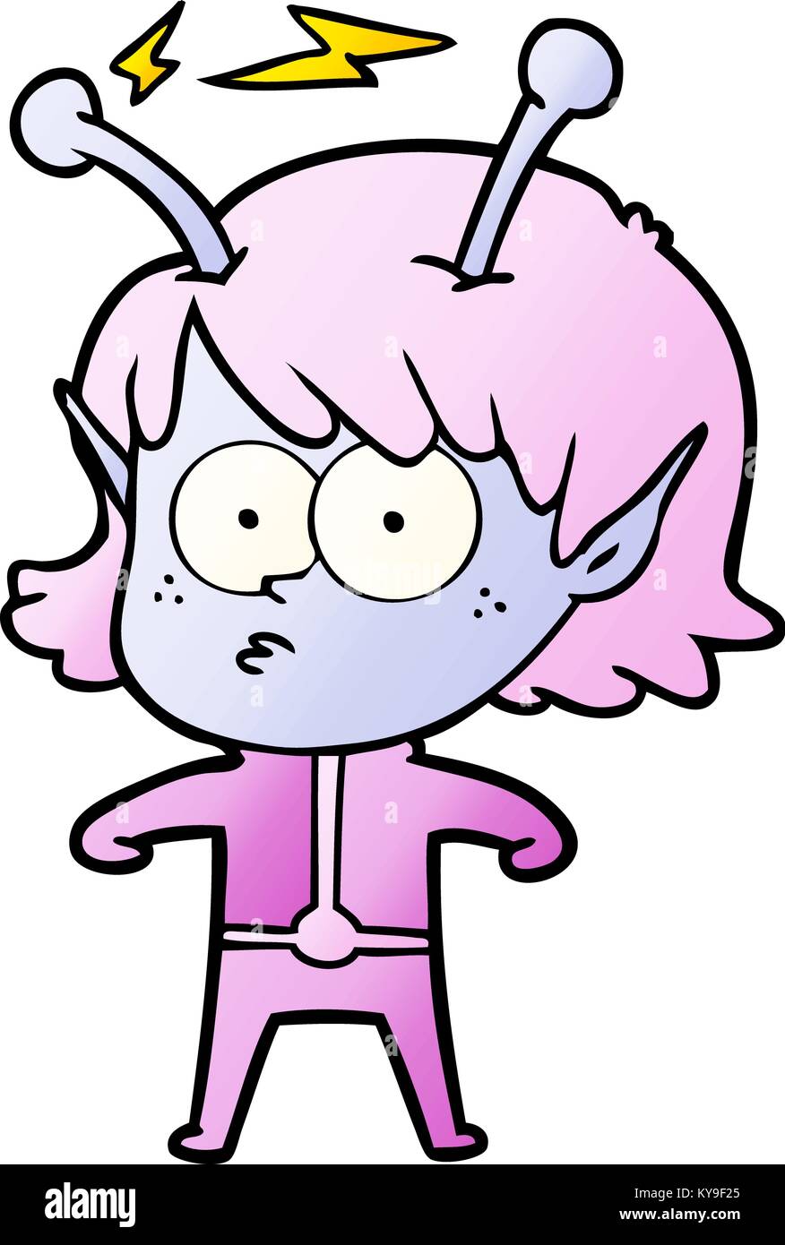 cartoon alien girl Stock Vector Image & Art - Alamy