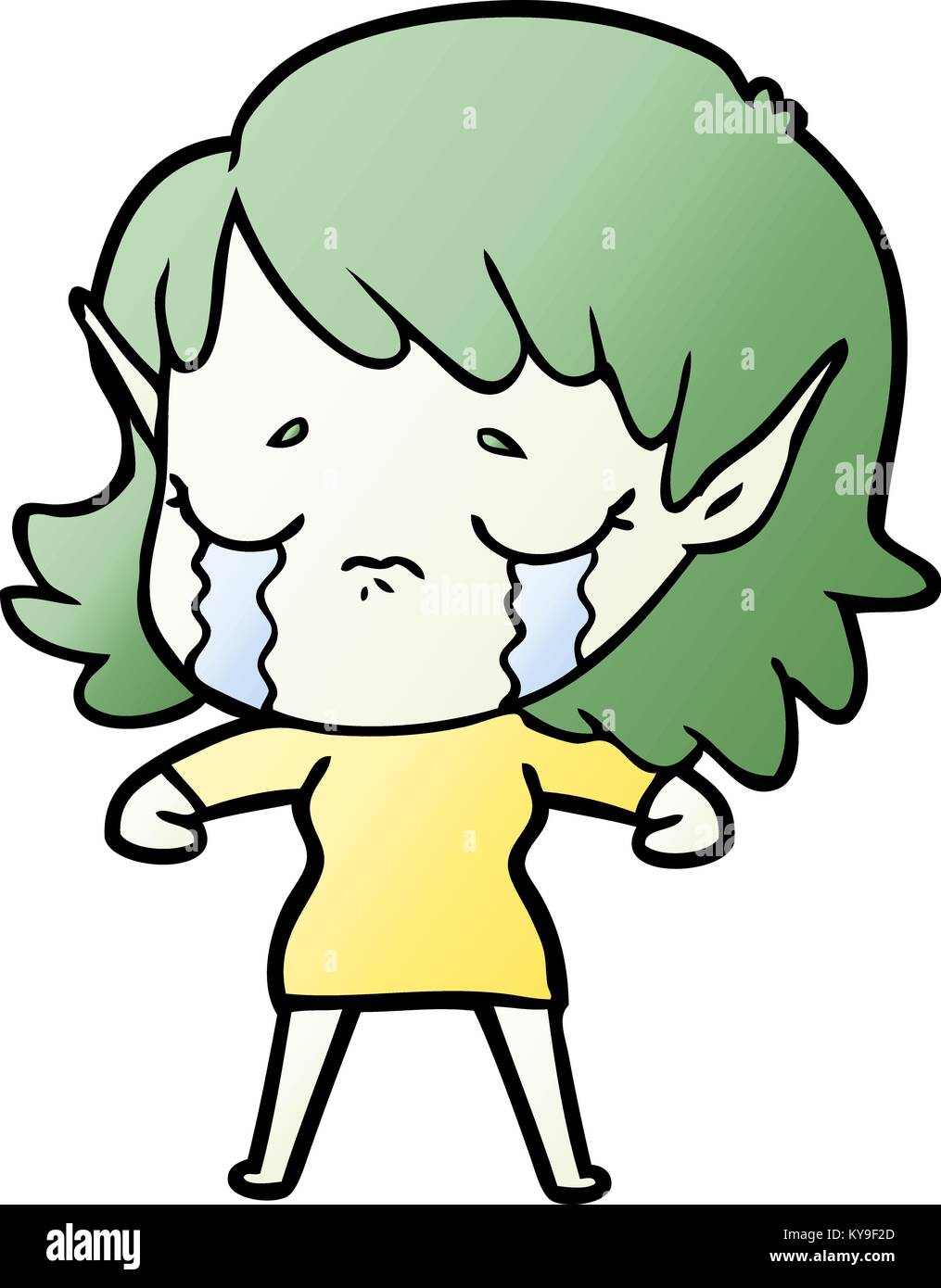 cartoon crying elf girl Stock Vector Image & Art - Alamy