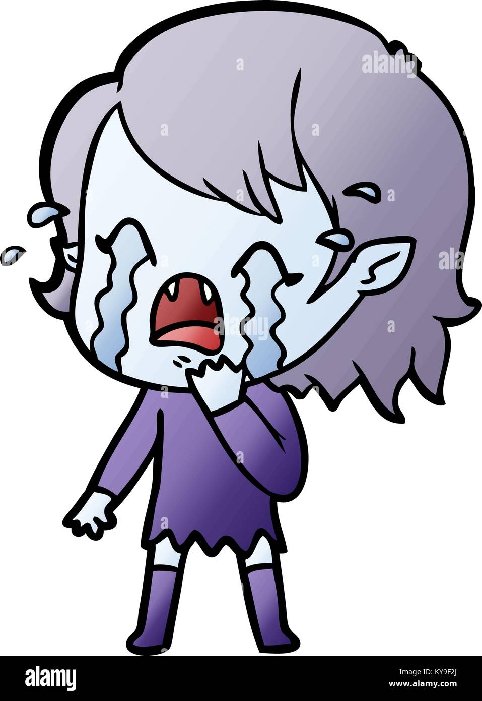 cartoon crying vampire girl Stock Vector Image & Art - Alamy